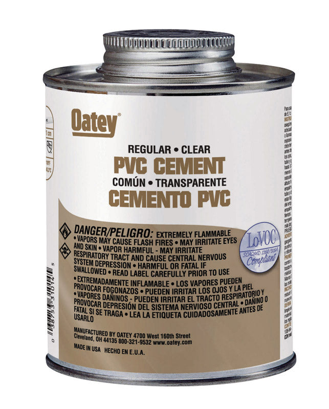 Oatey Clear PVC Cement 16 oz. – Shell Lumber and Hardware