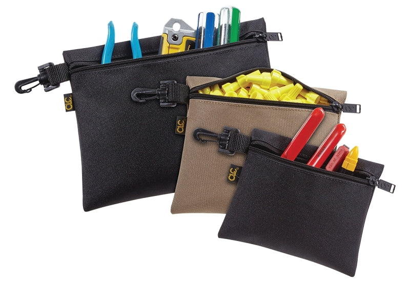 CLC Tool Works Series 1100 Zipper Bag, 1-Pocket, Polyester, Black/Khak ...