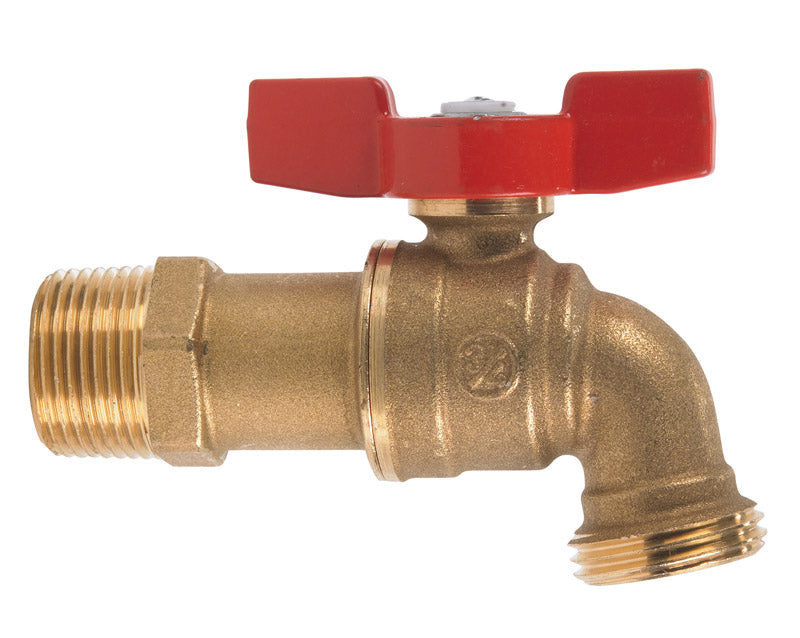 B & K Mueller 3/4 in. MIP Dia. x 3/4 in. Dia. Hose Brass 4 in. Ball Va ...