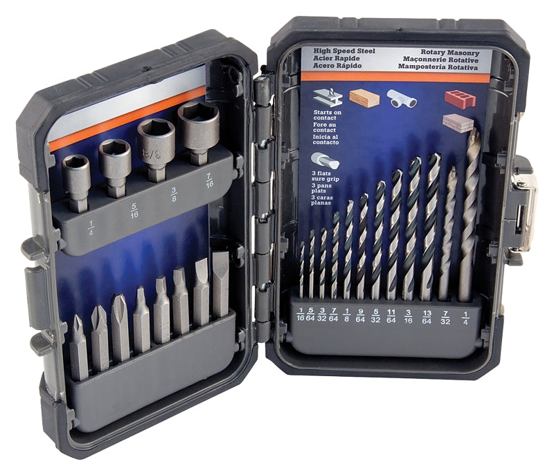 Vulcan 870920OR Drill Bit Set, 24-Piece, S2 Steel, Chrome Molybdenum/S ...