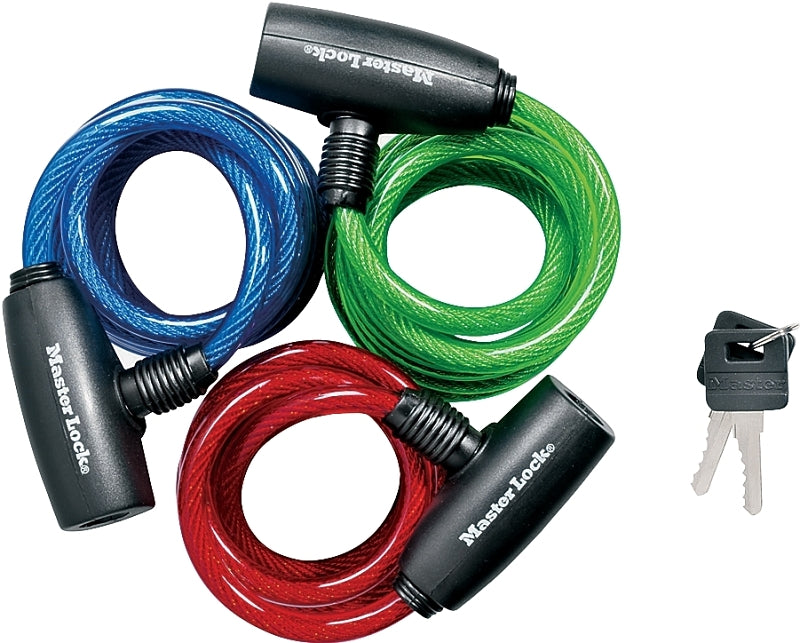 Master Lock 8127TRI Cable Lock, Keyed Alike Key, Steel Shackle, Steel ...