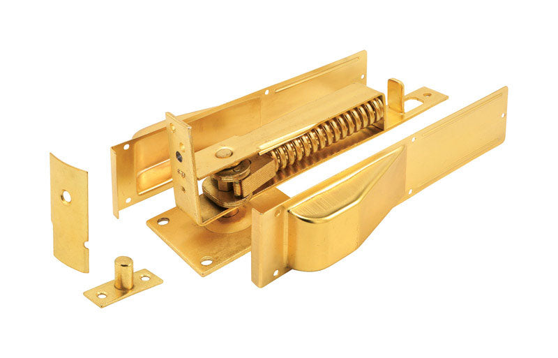 Prime-Line 1.375 in. Dia. x 11 in. L Satin Brass Floor Hinge – Shell ...