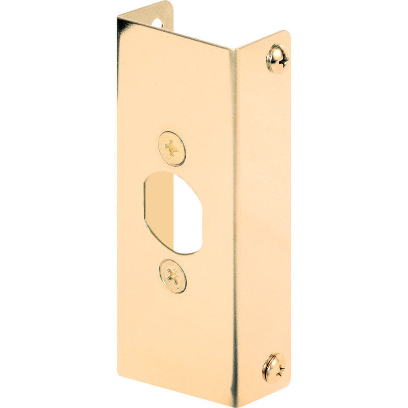 Prime-Line Door Edge Reinforcer Entry 1.13 in. 4-1/2 in. x 1 in. Brass ...