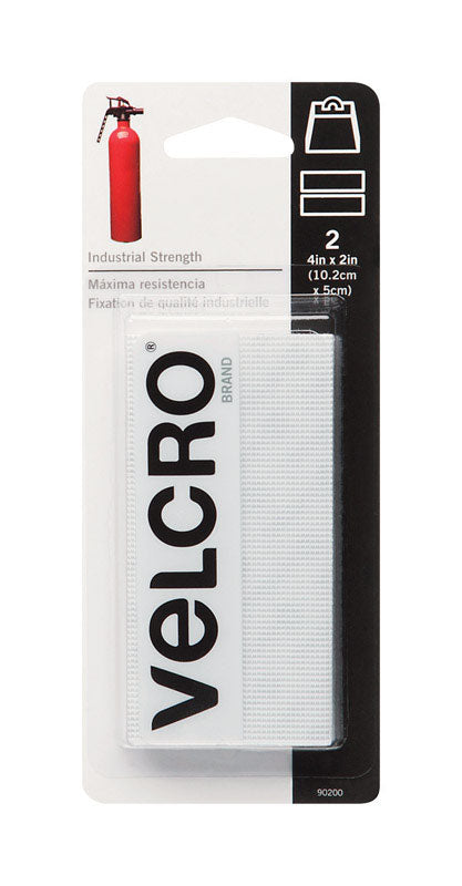 Velcro Industrial Strength Hook and Loop Fastener 4 in. L x 2 in. W Wh ...