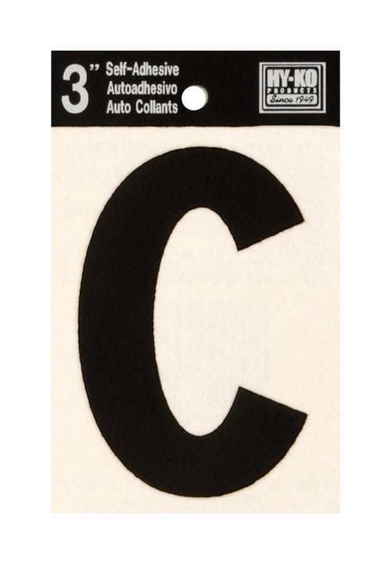 Hy-Ko Self-Adhesive Black 3 in. Vinyl Letter C – Shell Lumber and Hardware