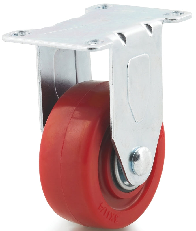 Dh Casters C-LM3P1PUR Rigid Caster, 3 in Dia Wheel, 1-1/4 in W Wheel ...