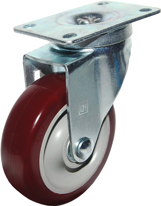 Dh Casters C-LM35P1DPBS Rigid Caster, 2-3/8 x 3-5/8 in Plate, 4-11/16 ...