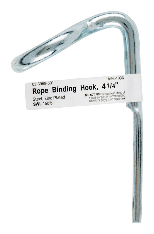 Hampton 4.125 in. L Zinc-Plated Steel Rope Binding Hook 1 pk – Shell ...
