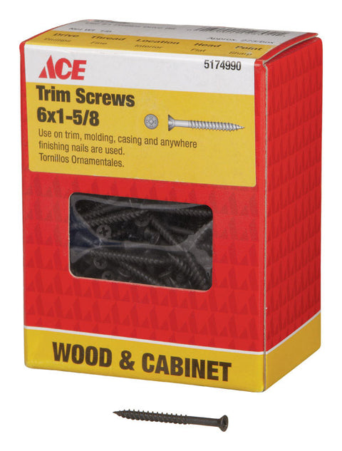 Ace Trim Screw Phillips Fine No. 6 1-5/8 in. L Black Phosphate 1 lb ...
