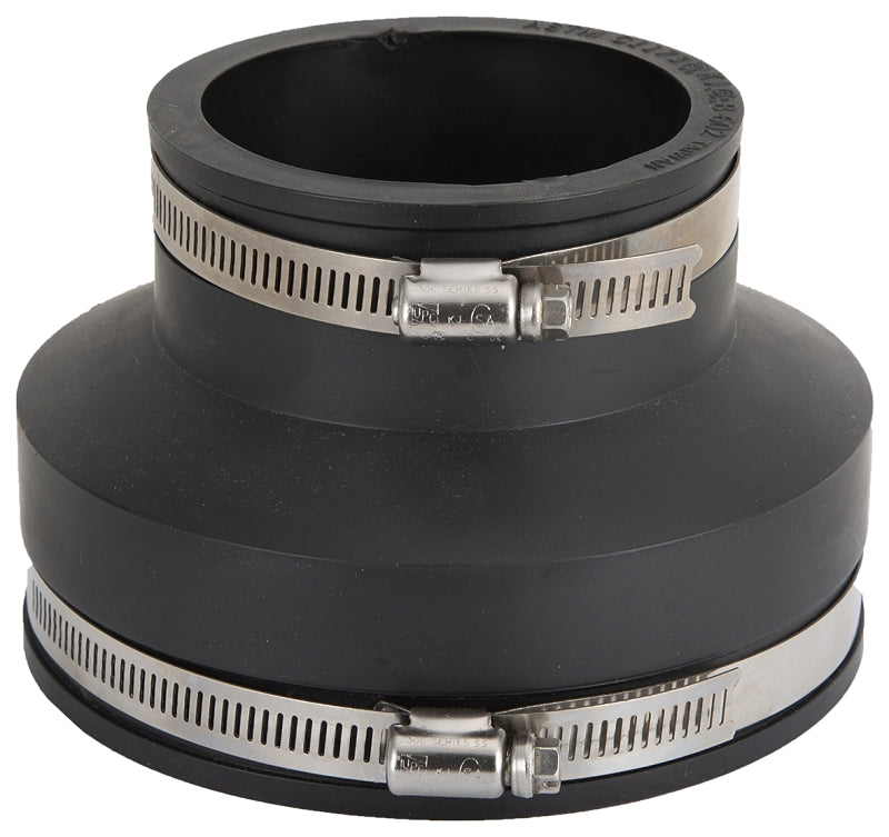 ProSource KJ-008 Coupling, 4 x 3 in, Clay to Cast Iron or Plastic Pipe ...