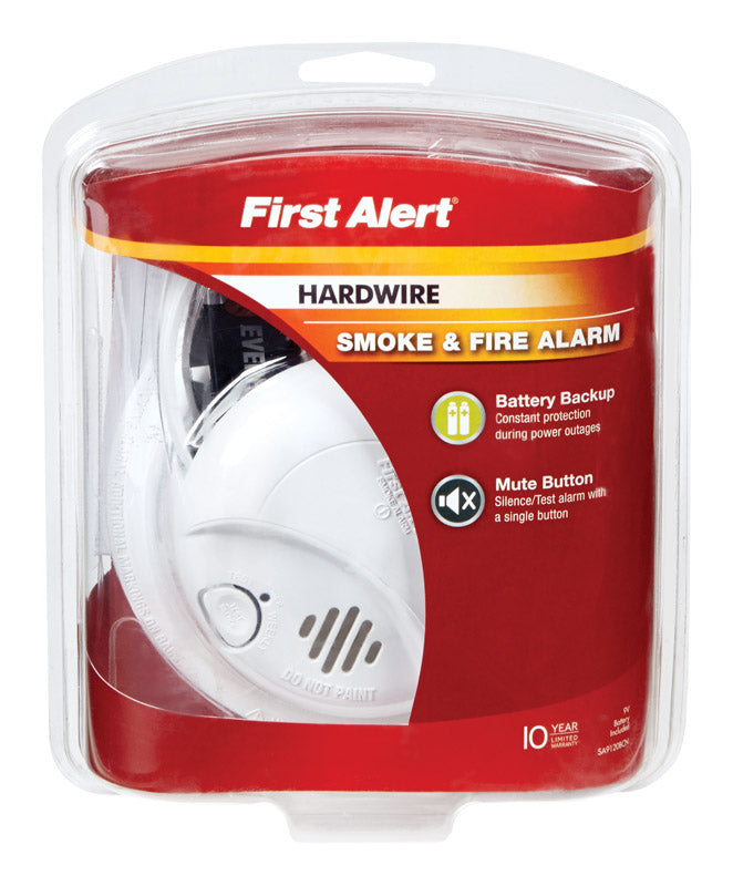 First Alert Hard-Wired with Battery Back-up Ionization Smoke Alarm ...