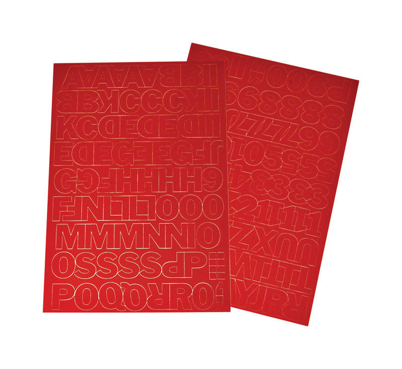 Hy-Ko Self-Adhesive Red 1 in. Vinyl Letters and Numbers 0-9 and A-Z ...