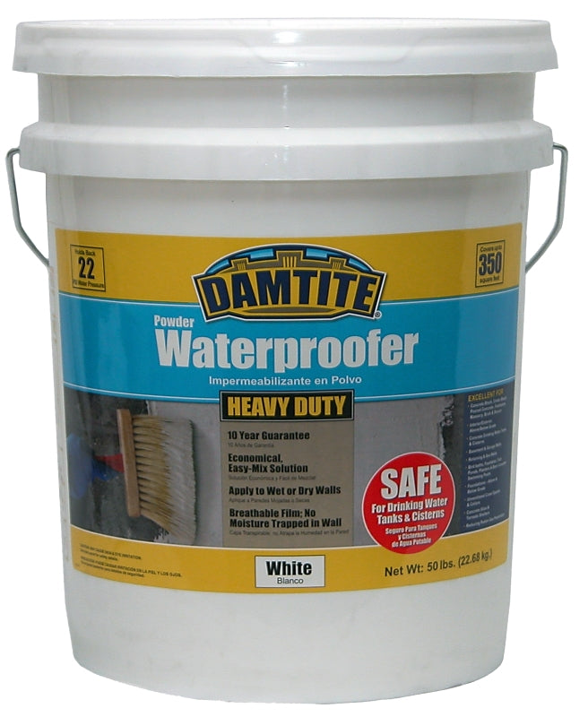 Damtite 01551 Foundation Coating, White, Powder, 50 lb Pail – Shell ...