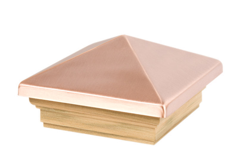 Waddell Pyramid Exterior Post Top Copper 4 in. H x 4 in. W x 4 in. D B ...