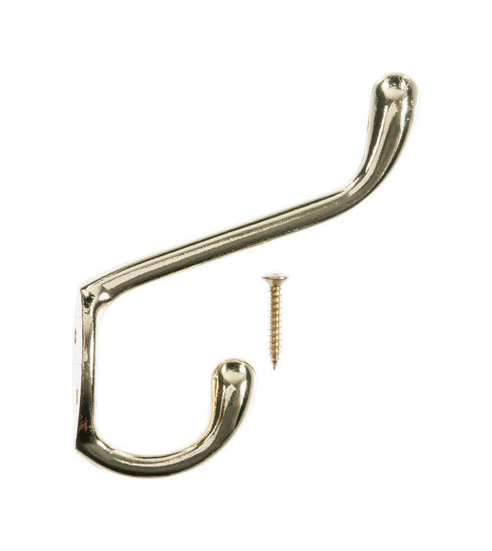 Ace Large Garment Hook 3-1/2 in. L Brass 1 pk – Shell Lumber and Hardware