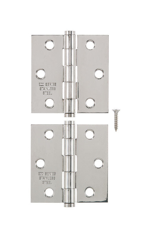 Ace Steel Narrow Hinge 2-1/2 in. L Stainless Steel 2 pk – Shell Lumber ...