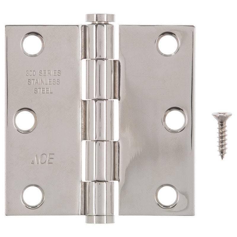 Ace Steel Residential Hinge 3 in. L Stainless Steel 1 pk – Shell Lumber ...