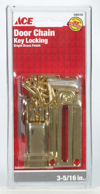 Ace 3.32 in. L Bright Brass Keyed Chain Door Guard – Shell Lumber and ...