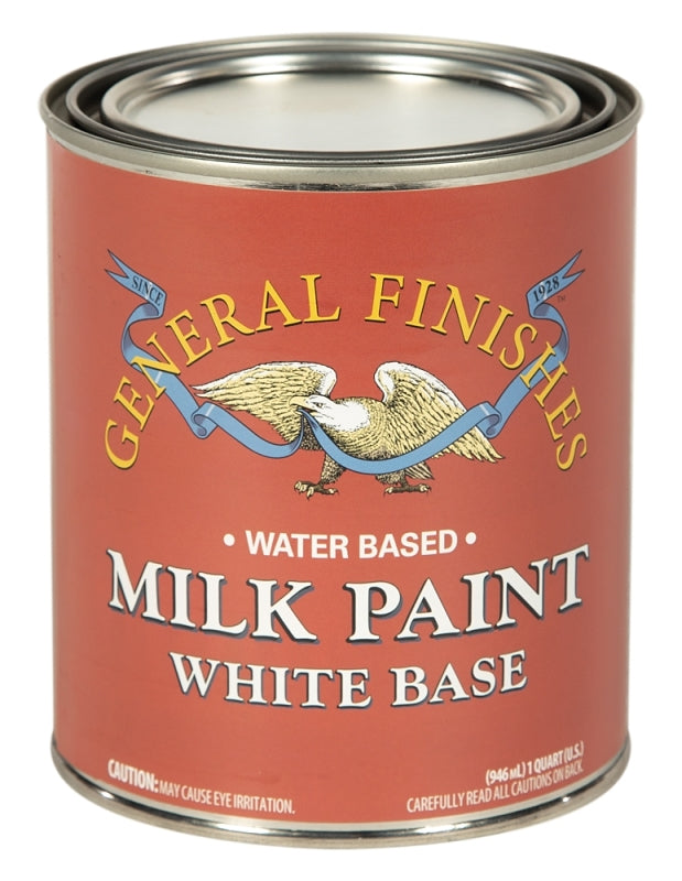 General Finishes QWS Milk Paint, Water Base, Flat Sheen, White, 1 qt ...
