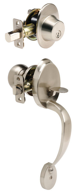 Ace Colonial Satin Nickel Steel Entry Handleset ANSI Grade 2 1-3/4 in ...