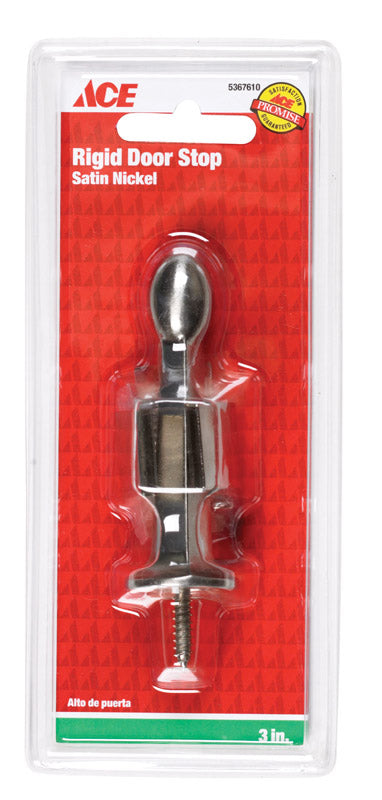 Ace Rigid Door Stop with Holder 3 in. L Satin Nickel – Shell Lumber and ...