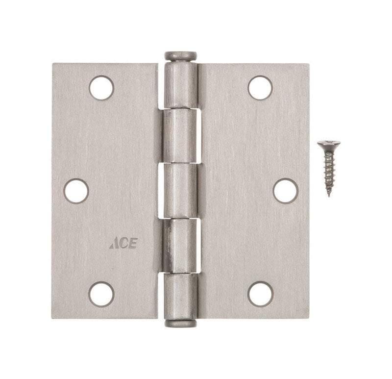 Ace Steel Residential Hinge 3-1/2 in. L Satin Nickel 1 pk – Shell ...