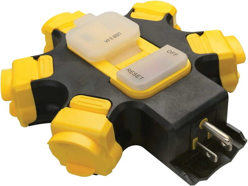 PowerZone ORPBPHU345 Outdoor Power Hub, 3.4 A, 125 V, 2-USB Port, Blac ...