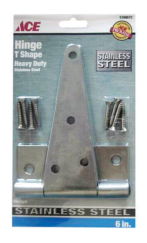 Ace Metal Heavy Duty T Hinge 6 in. L Stainless Steel 1 pk – Shell ...