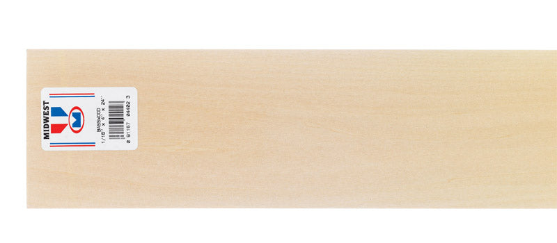 Midwest Products Basswood Sheet 1/16 in. x 4 in. W x 2 ft. L – Shell ...