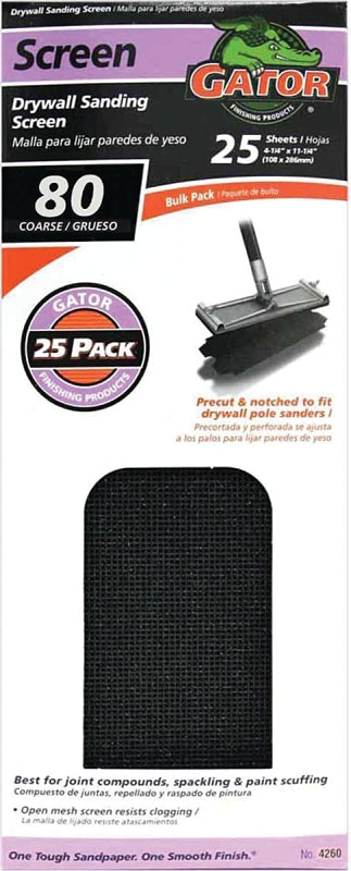 Gator 3304 Sand Screen, 11 in L, 4-3/8 in W, 80 Grit, Gator, Silicon C ...