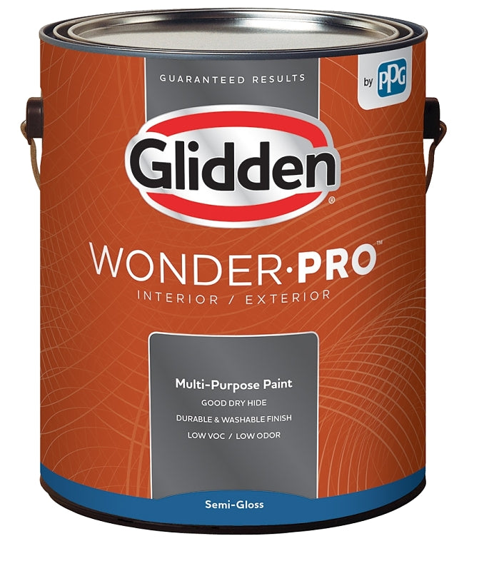 Glidden Wonder-Pro GLWP32WB/01 Paint, Semi-Gloss Sheen, Pastel Base/Wh ...