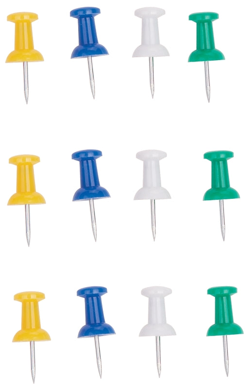 ProSource PH-121152-PS Push Pin, 23 mm L, Plastic, Assorted Colors, Ro ...