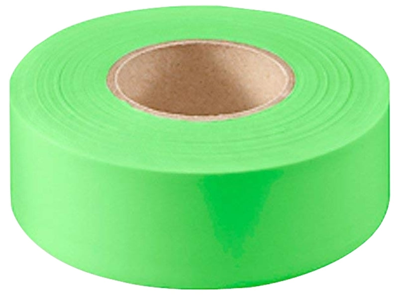 CH Hanson 17004 Flagging Tape, 150 ft L, 1-3/16 in W, Fluorescent Gree ...