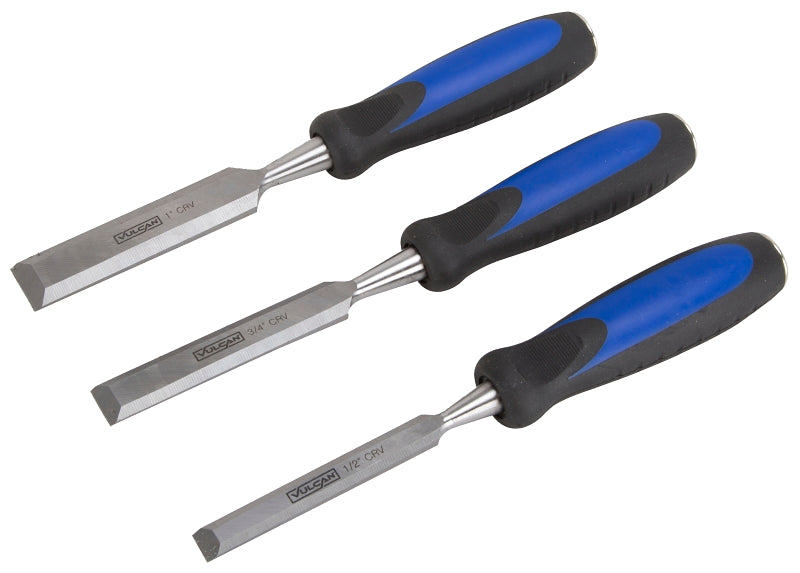 Vulcan JL-CH3PC Chisel Set with Striking Cap, 4-Piece, CRV, Polished ...