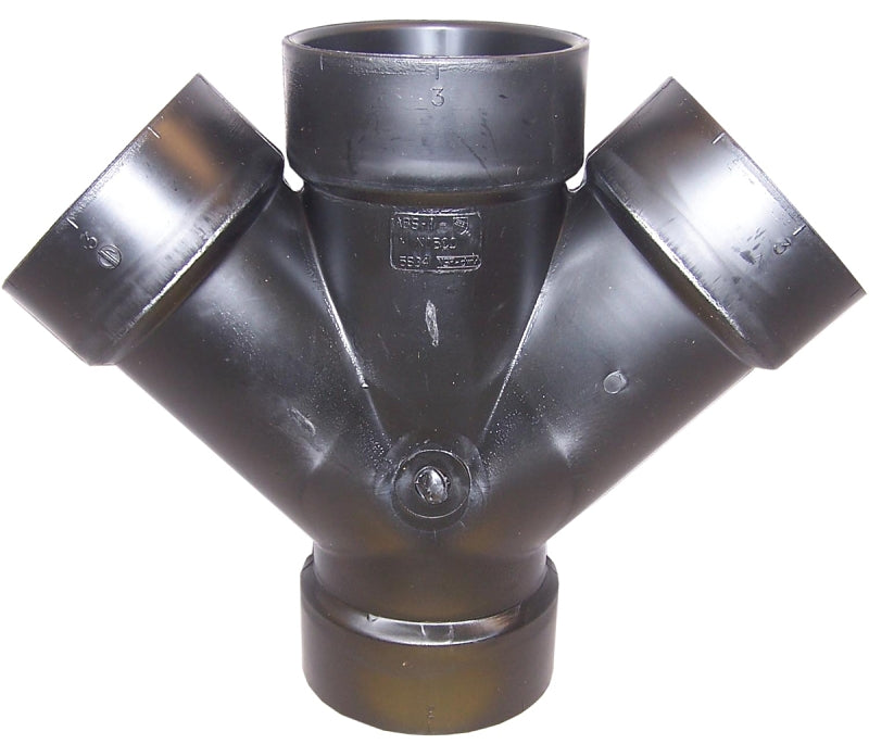 Canplas 102353BC Double Pipe Wye, 3 in, Hub, ABS, Black – Shell Lumber ...