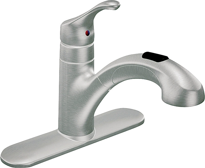 Moen Renzo Glacier CA87316SRS Kitchen Faucet, 1.5 gpm, 1-Handle, Stain ...