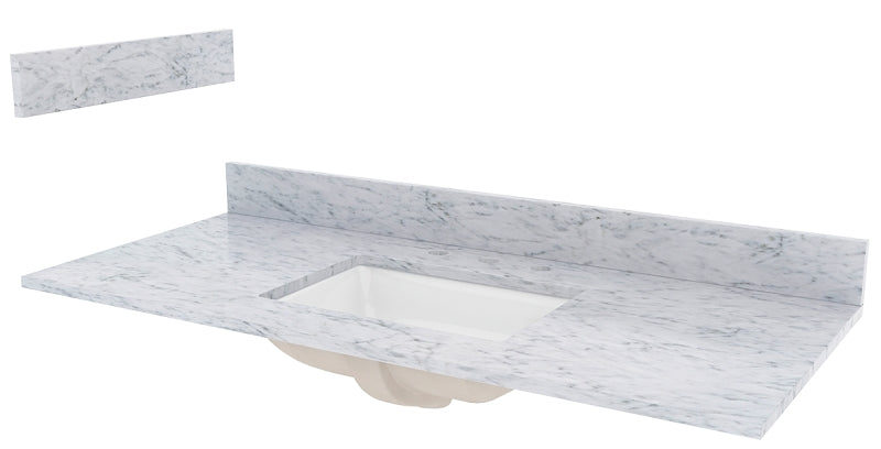 Craft + Main ST49228CWR Vanity Top, 22 in OAL, 49 in OAW, Marble, Carr ...