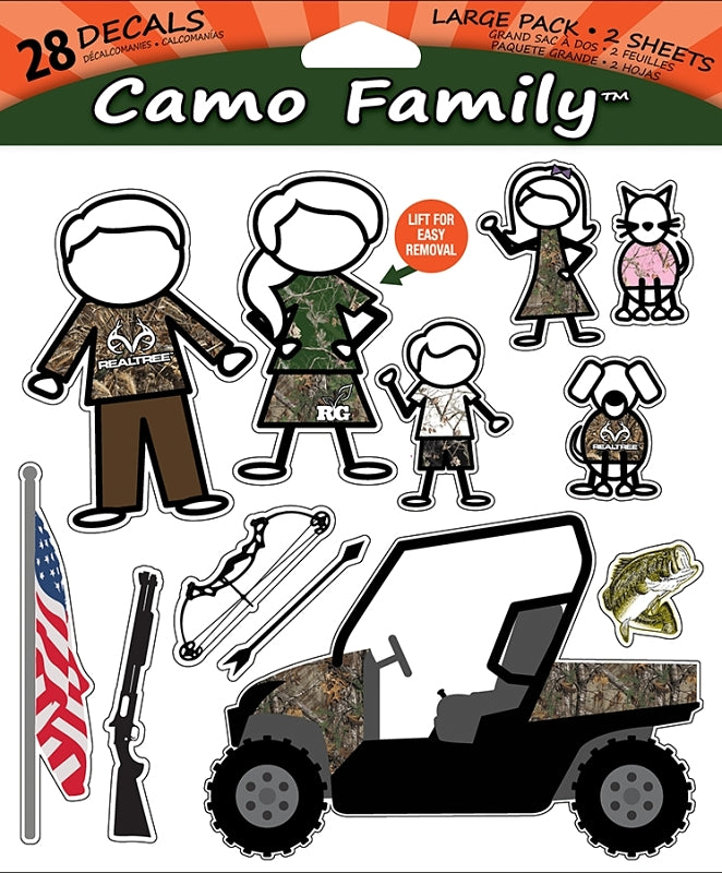 Realtree RT-CFAM-LG Decal Set, Camo Family, Vinyl Adhesive, Pack of 12 ...