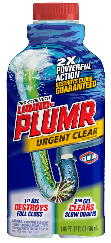 Liquid-Plumr 30548 Clog Remover, Liquid, Clear/Pale Yellow, Bleach, 17 ...