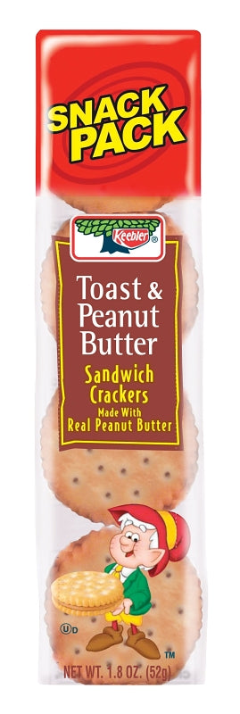 Keebler KTCPB12N Sandwich Crackers, Toast and Peanut Butter Flavor, 1 ...