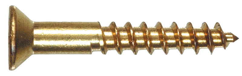 Hillman Flat Wood Screw No. 6 x 1/2 in. L Brass 100 pk – Shell Lumber ...