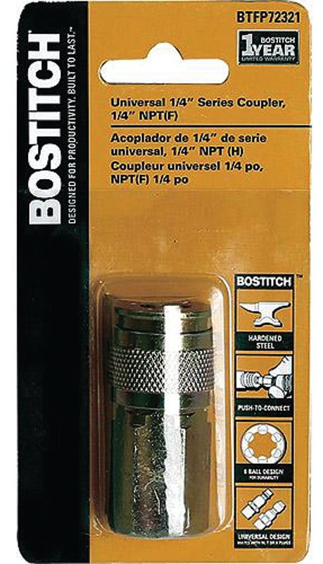 Bostitch BTFP72321 Coupler, 1/4 in, FNPT, Steel, Plated – Shell Lumber ...