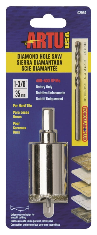 ARTU 02964 Hole Saw, 1-3/8 in Dia, Diamond Cutting Edge – Shell Lumber ...