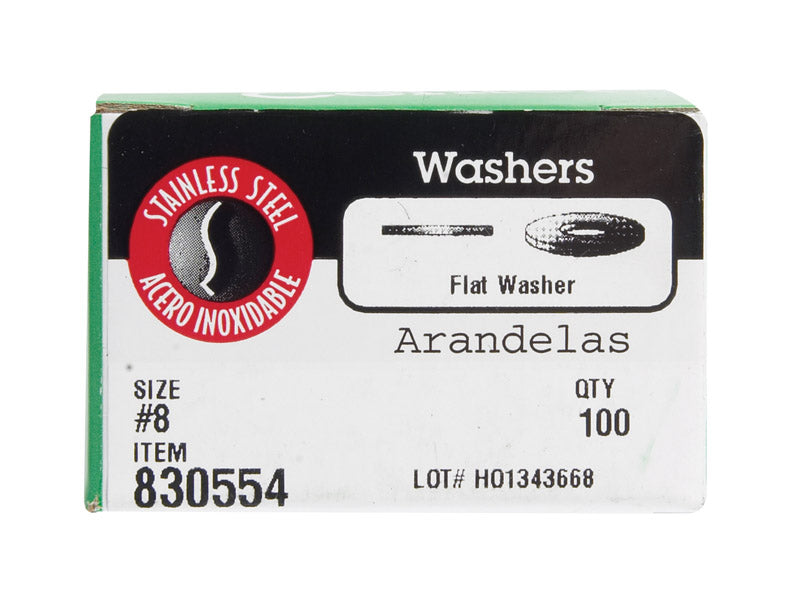 Hillman Flat Washers No. 8 in. Stainless Steel 100 pk – Shell Lumber ...