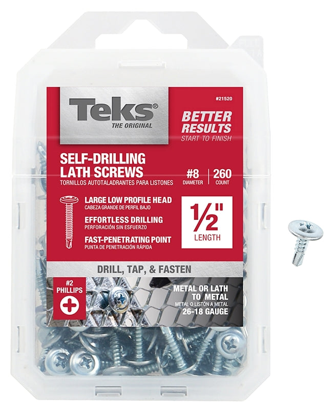 Teks 21520 Lath Screw, #8 Thread, 1.63 in L, Truss Head, Phillips Driv ...