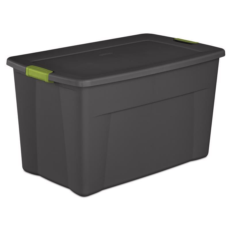 Sterilite 35 gal Gray Storage Tote 18.625 in. H X 32.5 in. W X 19.75 i ...
