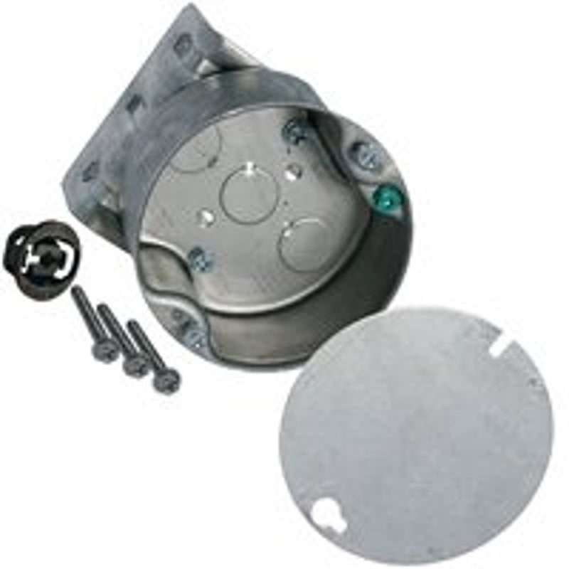 Raco 294 Ceiling Box, 4.13 in W, 2-3/4 in D, 4-1/4 in H, 2-Gang, 3-Kno ...