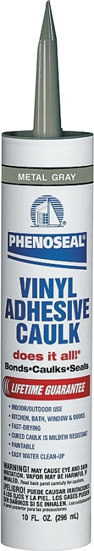 DAP PHENOSEAL 04102 Vinyl Adhesive Caulk, Gray, 48 hr Curing, -20 to 1 ...