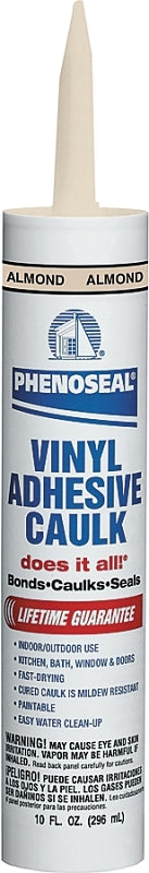 DAP PHENOSEAL 02102 Vinyl Adhesive Caulk, Almond, 48 hr Curing, -20 to ...