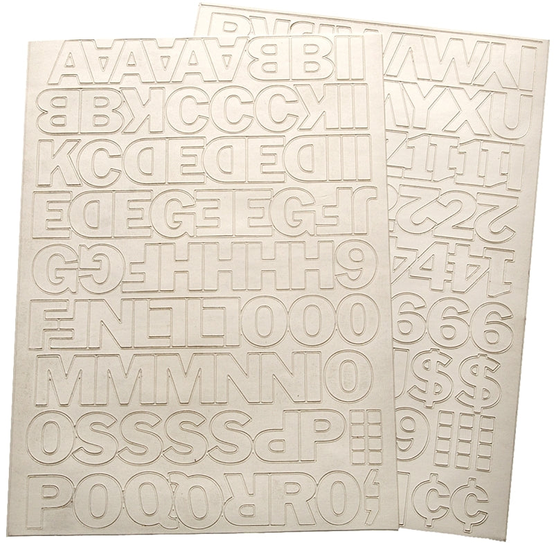 Hy-Ko 30013 Die-Cut Number and Letter Set, 1 in H Character, White Cha ...